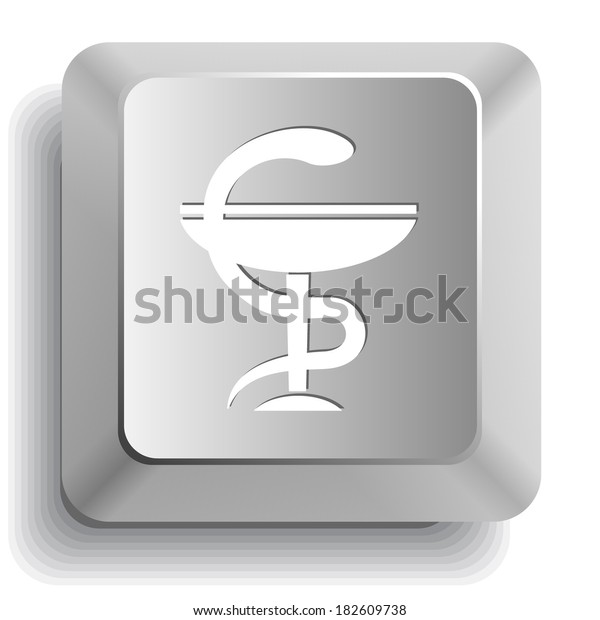 Pharma Symbol Computer Key Raster Illustration Stock Illustration ...