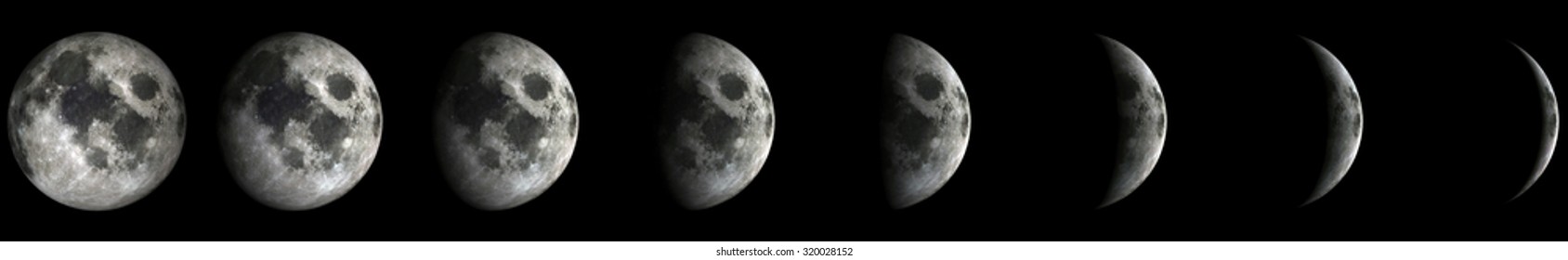 Phases Moon New Full Elements This Stock Illustration 320028152 ...
