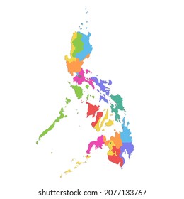 Philippines Map Administrative Division Separate Regions Stock ...