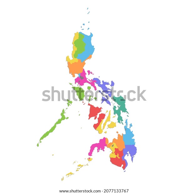 Philippines Map Administrative Division Separate Regions Stock ...