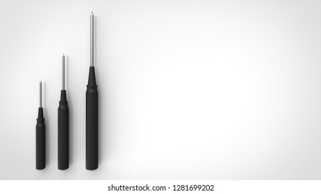 Phillips Screwdrivers Front Left 3d Rendering Stock Illustration ...