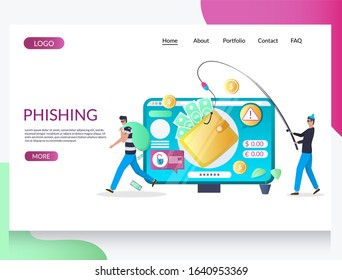 Phishing Website Template Web Page Landing 库存插图 1640953369 | Shutterstock