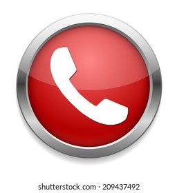 Red Phone Icon Phone Hang Button: vector de stock (libre de regalías ...
