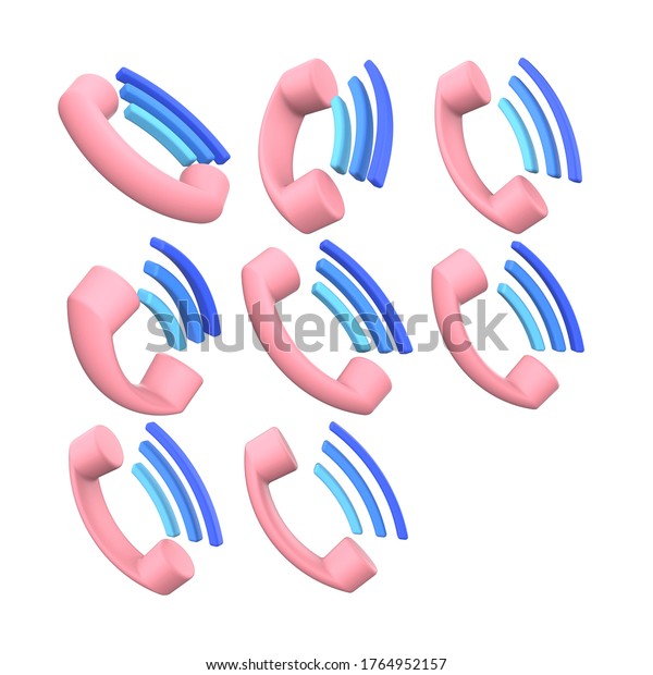 Phone Call 3d Icon Render Material Stock Illustration 1764952157 ...