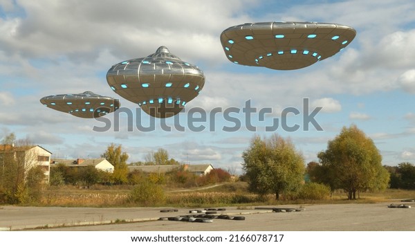 Photorealistic 3d Visualization Ufo 3d Render: ภาพประกอบสต็อก ...