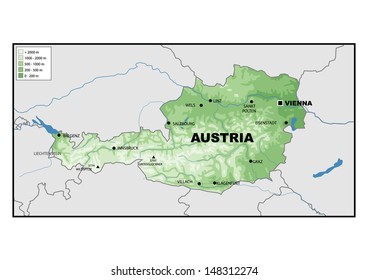 Physical Map Austria Stock Illustration 148312274 | Shutterstock
