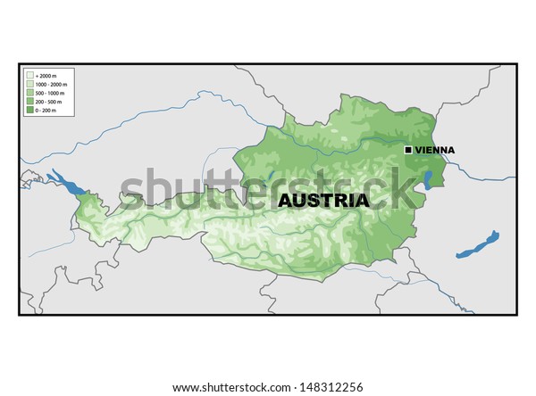 Physical Map Austria Stock Illustration 148312256 | Shutterstock