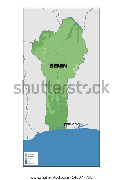Physical Map Benin Stock Illustration 148877960 | Shutterstock