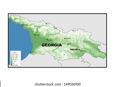 Physical Map Georgia Stock Illustration 149036900 | Shutterstock