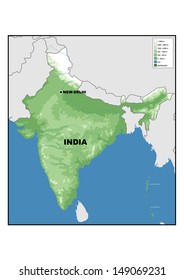 Physical Map India Stock Illustration 149069231 | Shutterstock