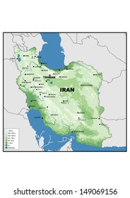 Physical Map Iran Stock Illustration 149069153 | Shutterstock