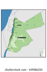 Physical Map Jordan Stock Illustration 149086250 | Shutterstock