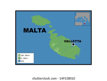 Physical Map Malta Stock Illustration 149158010 | Shutterstock