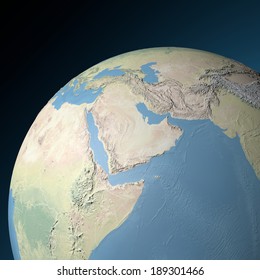 Physical Map Middle East Elements This Stock Illustration 189301466 ...