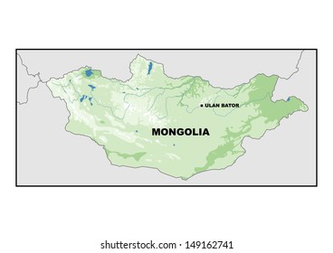 Physical Map Mongolia Stock Illustration 149162741 | Shutterstock