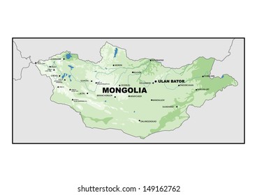 Physical Map Mongolia Stock Illustration 149162762 | Shutterstock