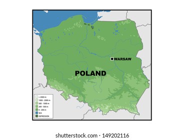 Physical Map Poland Stock Illustration 149202116 | Shutterstock