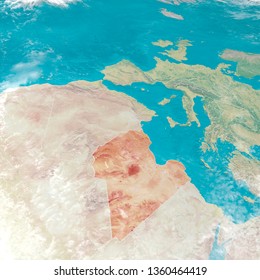 Physical Map Reliefs Libya Libyan State Stock Illustration 1360464419