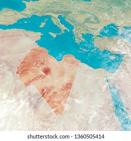 Physical Map Reliefs Libya Libyan State Stock Illustration 1360464419
