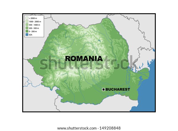 Physical Map Romania Stock Illustration 149208848 | Shutterstock