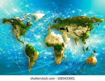Physical World Map Illustration Elements This Stock Illustration 1153078292