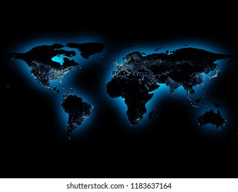 Physical World Map Illustration Elements This Stock Illustration ...
