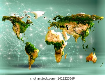 Physical World Map Illustration Elements This Stock Illustration ...