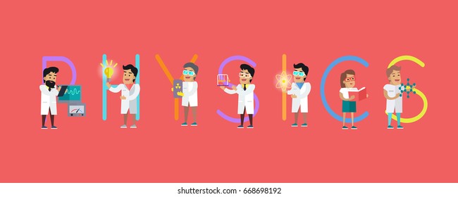 Physics Conceptual Flat Style Design Scientist Stock Illustration ...