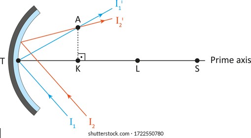 Physics Reflection Spherical Mirrors: стоковая иллюстрация, 1722550780 ...