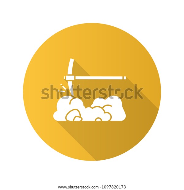 Pick Axe Breaking Rocks Flat Linear Stock Illustration 1097820173 ...