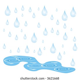 Picture Drops Rain Which Flow Down Stock Illustration 3621668 ...