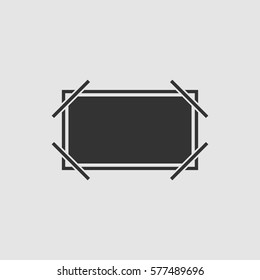 Picture Frame Icon Flat Black Pictogram Stock Vector (Royalty Free ...