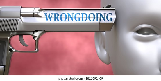 Pictured Word Wrongdoing On Pistol Terrorizing Stock Illustration ...