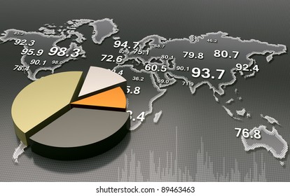 Pie Bar Chart World Map Stock Illustration 89463463 | Shutterstock