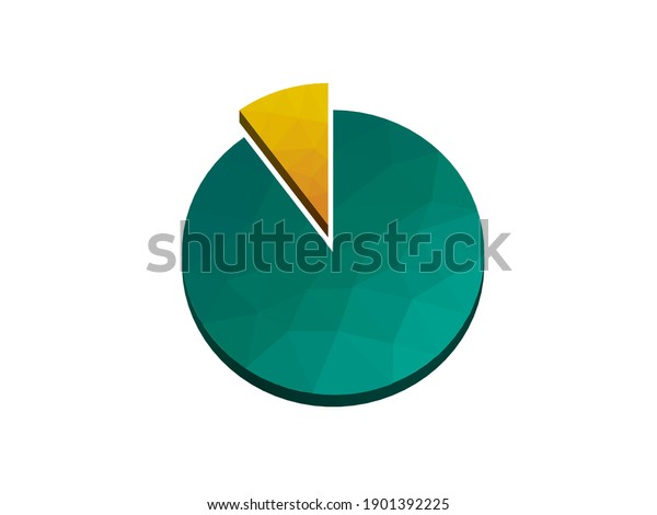 Pie Chart One Tenth Nine Tenths Stock Illustration 1901392225 ...