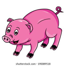 Cartoon Pig Back Illustration Stock Vector (Royalty Free) 1893360700 ...