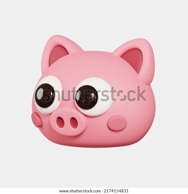 Pig Face Side View Isolated On Stok İllüstrasyon 2174154831 | Shutterstock