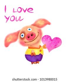 Pig Heart Stock Illustration 1013980015