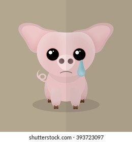 Pig Cute Expression Vector Illustration Chibi Stock Vector (Royalty ...