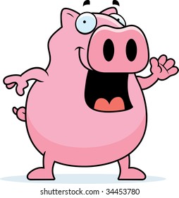 Pig Waving Stock Illustration 34453780 | Shutterstock