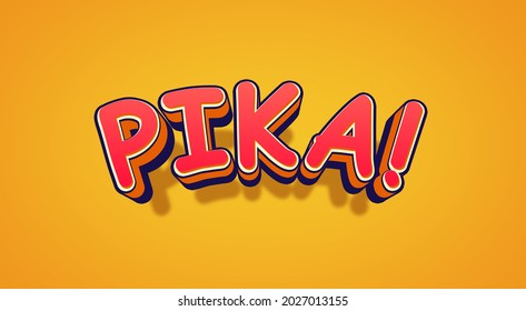 Pika Comic Speech 3d Text Style Stock Illustration 2027013155 ...