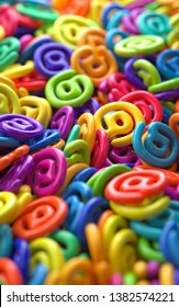 Pile Colorful Objectsrainbow Color3d Renderingconceptual Image Stock ...