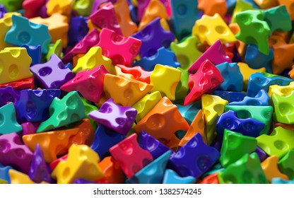 Pile Colorful Objectsrainbow Color3d Renderingconceptual Image Stock ...