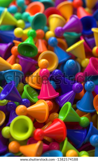 Pile Colorful Objectsrainbow Color3d Renderingconceptual Image Stock ...