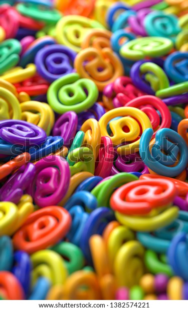 Pile Colorful Objectsrainbow Color3d Renderingconceptual Image Stock ...