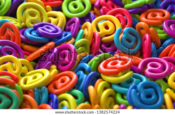 Pile Colorful Objectsrainbow Color3d Renderingconceptual Image Stock ...