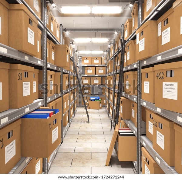 Piles Files Documents Placed On Metal Stock Illustration 1724271244
