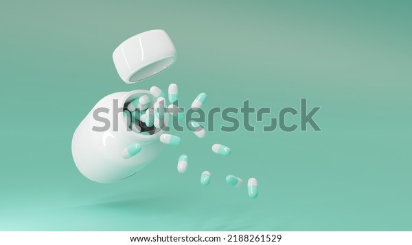 Pill Falling Ground Plastic Bottle 3d Stock Illustration 2188261529 ...