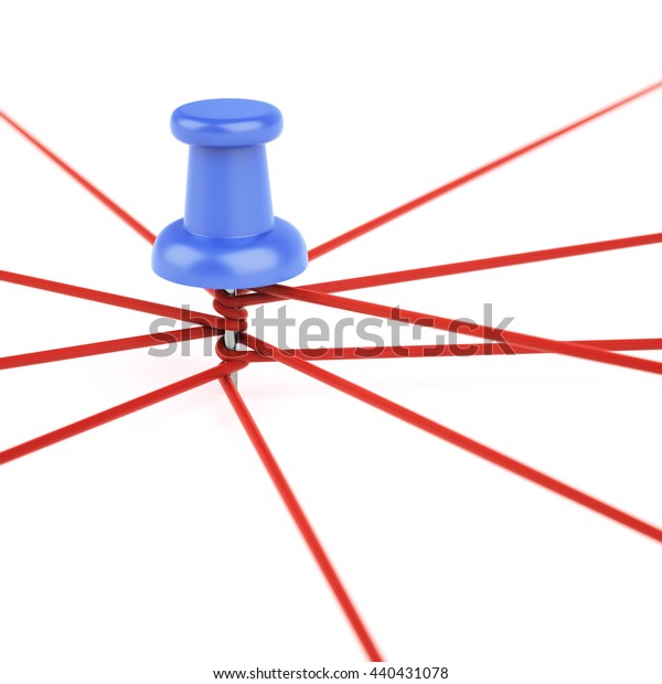 Pin Connected Multiple Others Through Ropes Stock Illustration 440431078