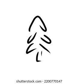 Pine Tree Simple Doodle Illustration Isolated Stock Illustration ...